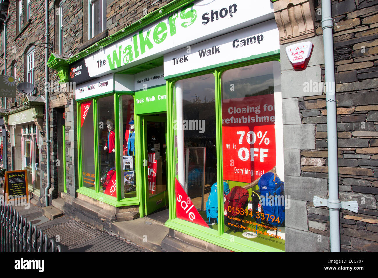 The Walkers Shop Ambleside Lake District National Park Cumbria Stock ...