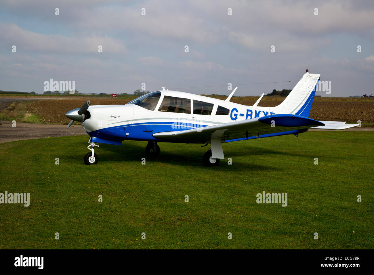 Piper PA-28-200 Cherokee Arrow II G-BKXF parked at Sturgate Airfield ...