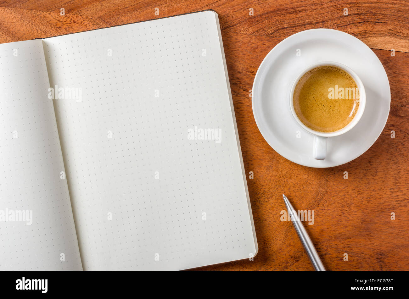 Empty notebook on a desk Stock Photo - Alamy