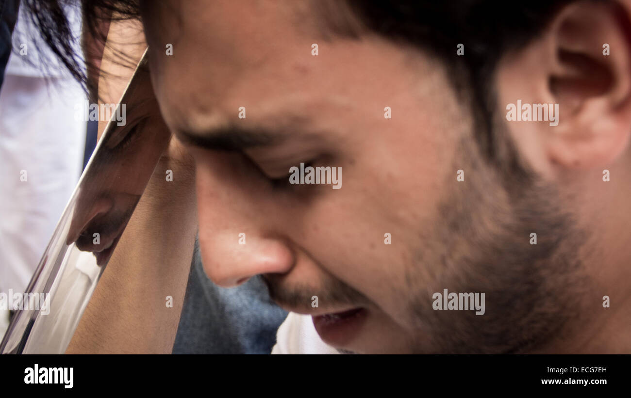 Male Shia Muslims take part in ceremonial chest beating parade as a ...