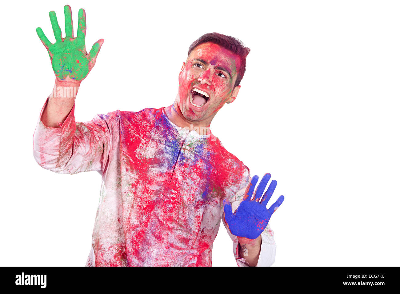 indian man Holi Festival enjoy Stock Photo - Alamy