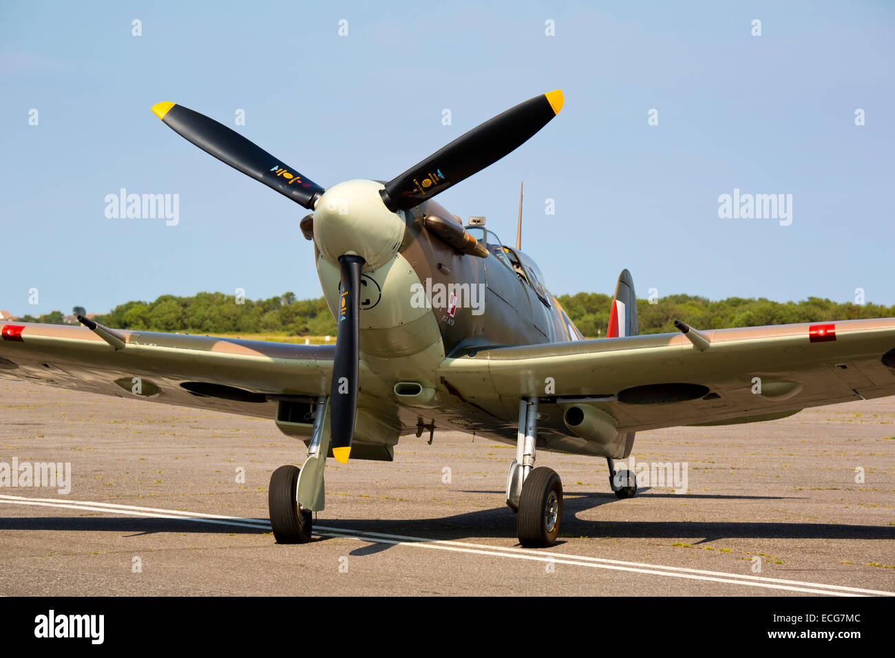 Vickers Supermarine Spitfire Mk Vb J-HC BM597 G-MKVB parked on apron ...