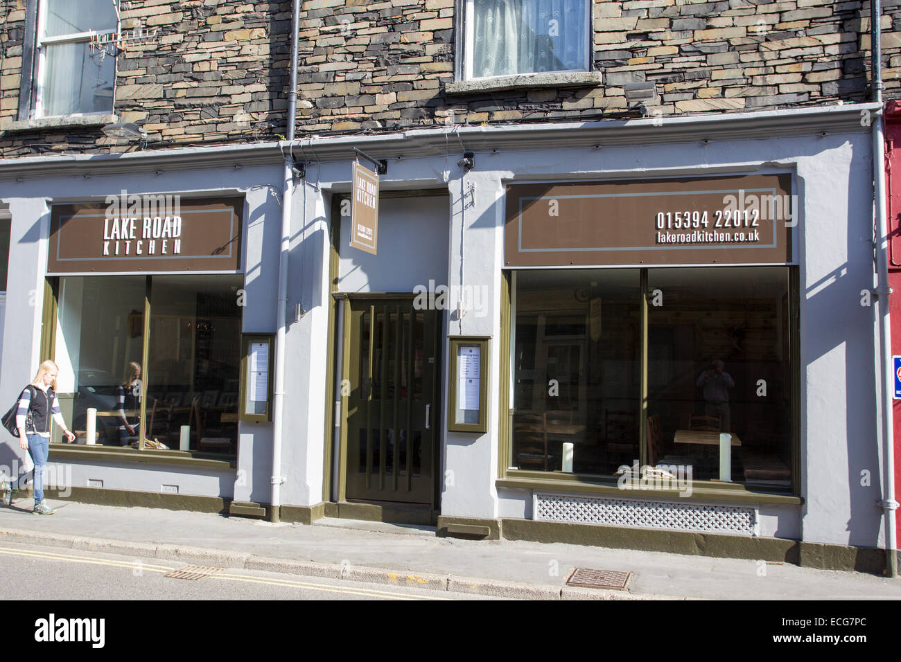 Lake Road Kitchen, Ambleside Lake District National Park Cumbria Stock ...