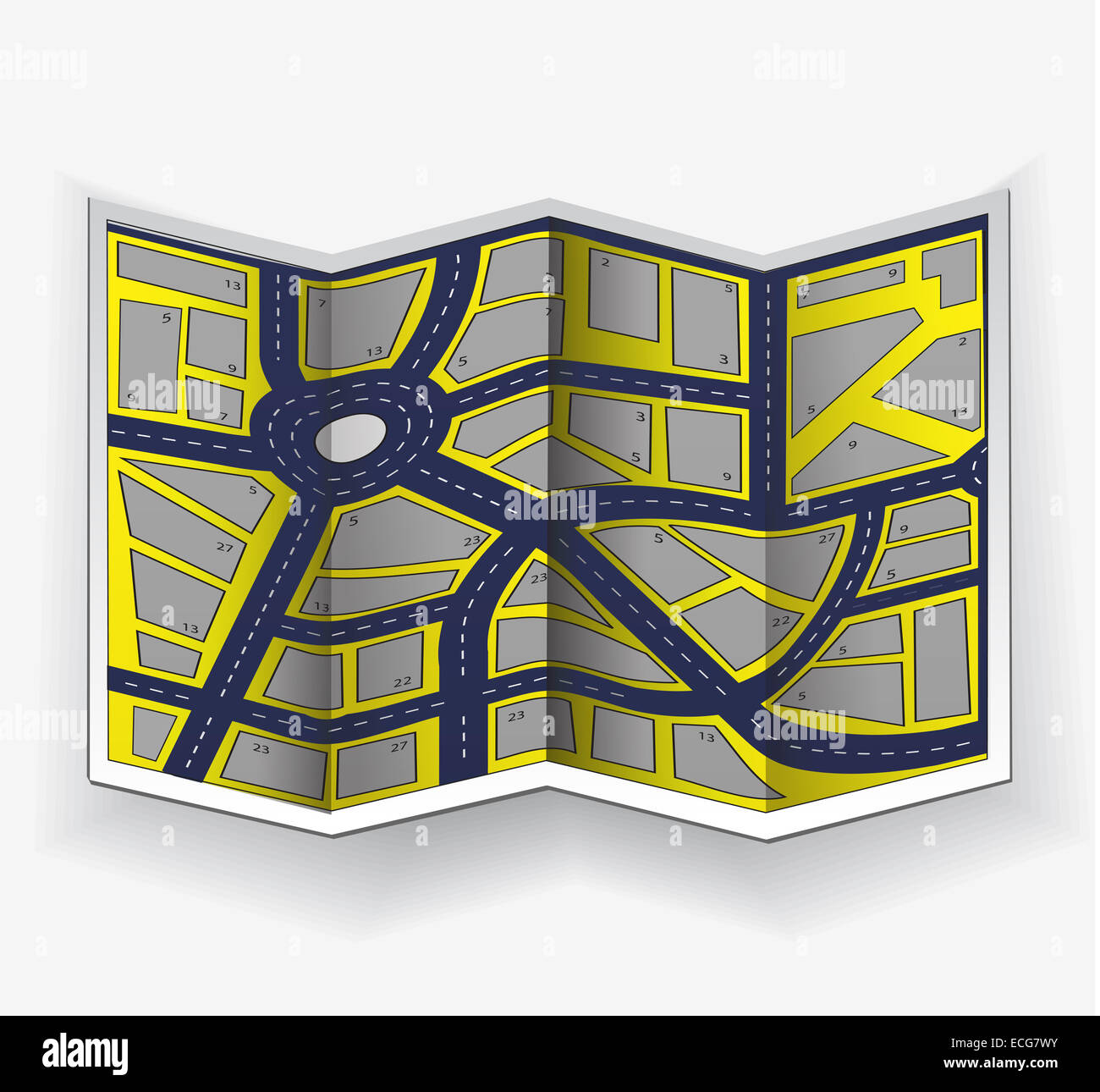 Abstract city map in perspective on white background Stock Photo - Alamy