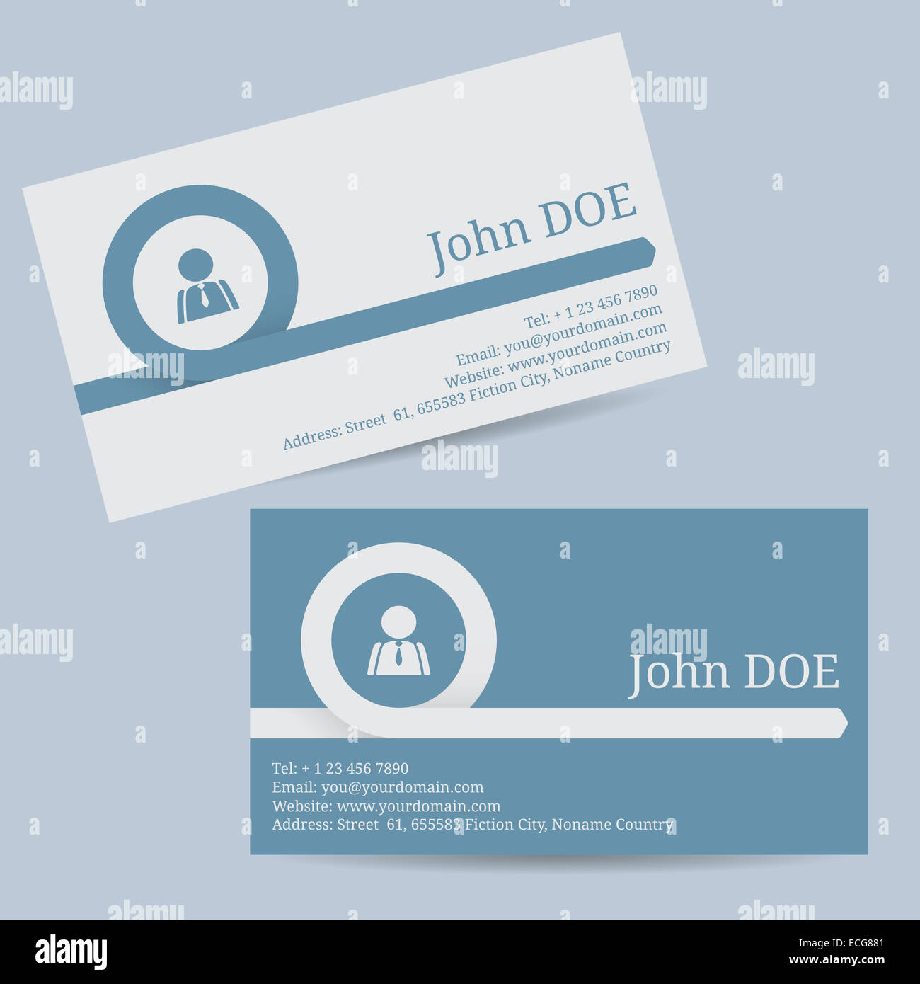 Cool business card design with curling arrow Stock Photo - Alamy