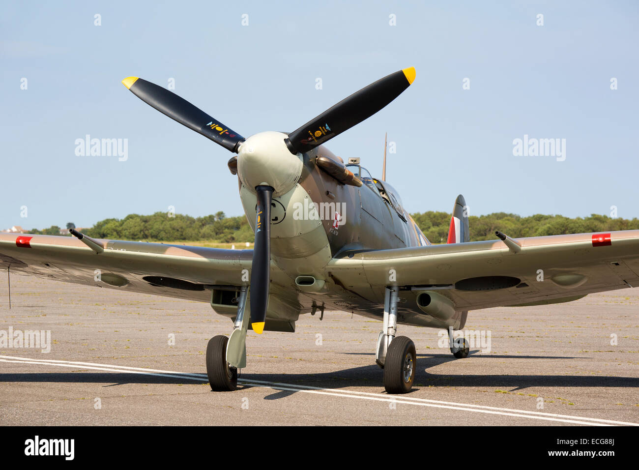 Vickers Supermarine Spitfire Mk Vb J-HC BM597 G-MKVB parked on apron ...