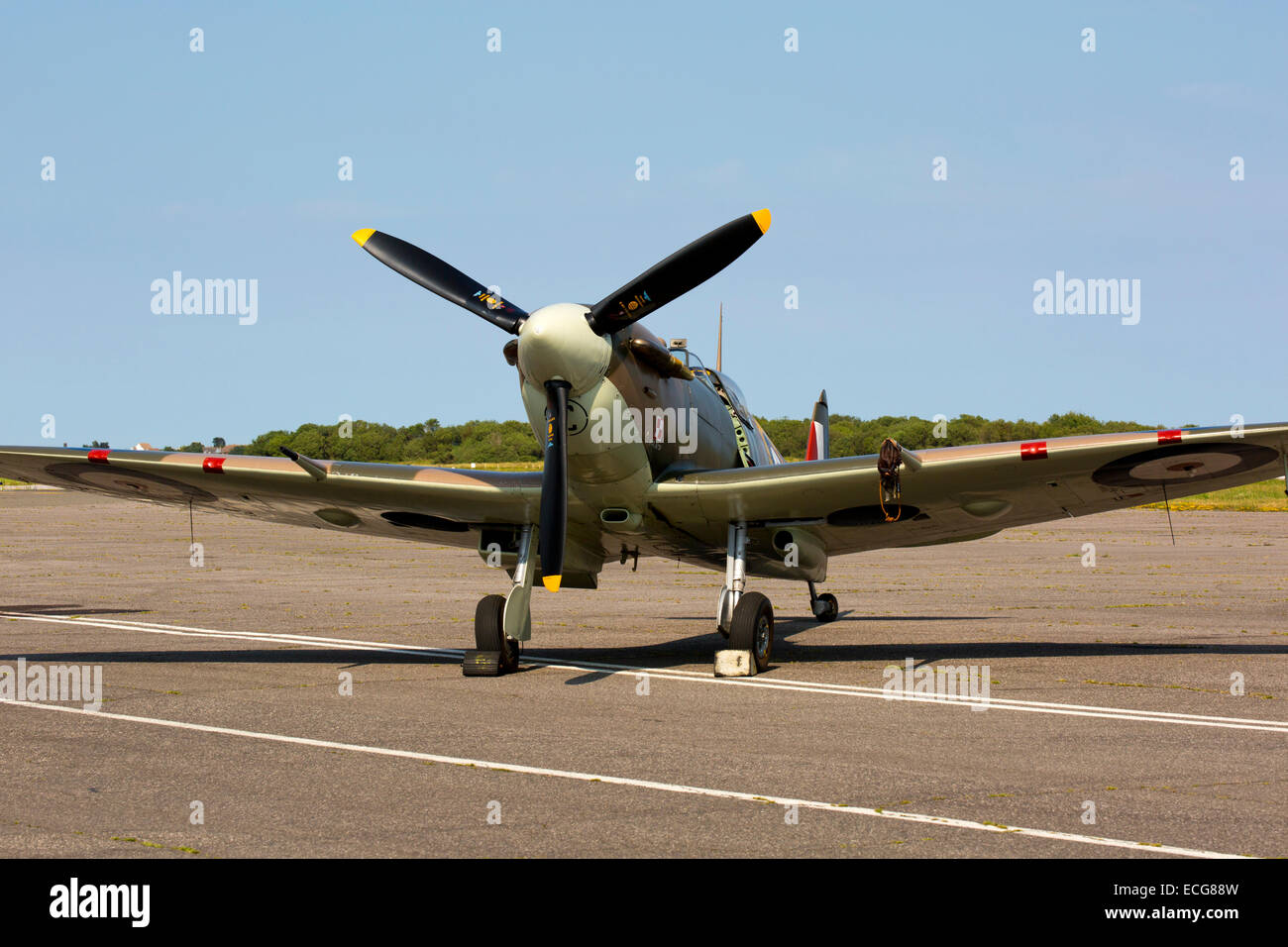 Vickers Supermarine Spitfire Mk Vb J-HC BM597 G-MKVB parked on apron ...