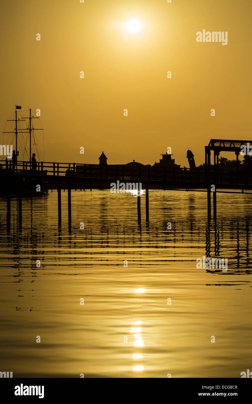 Bridge over the river at sunset Stock Photo - Alamy