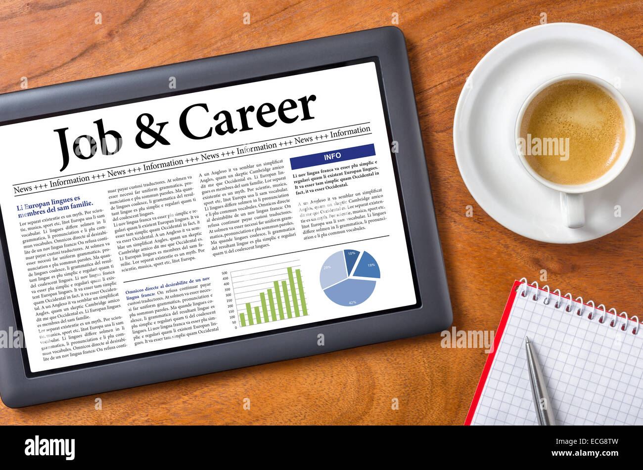 Tablet on a desk - Job and Career Stock Photo - Alamy