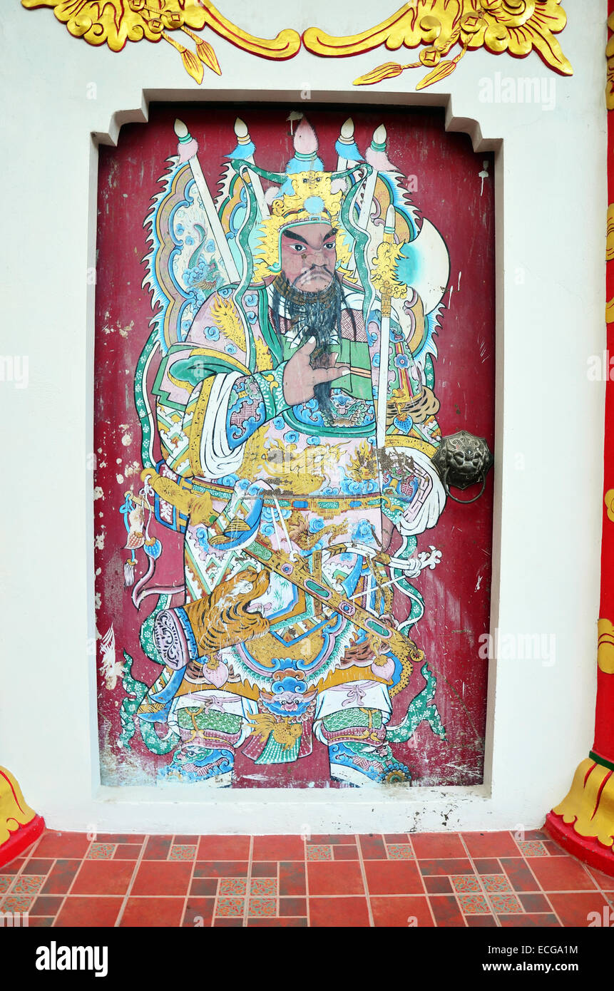 Traditional Chinese painting God characters at the wall Stock Photo - Alamy