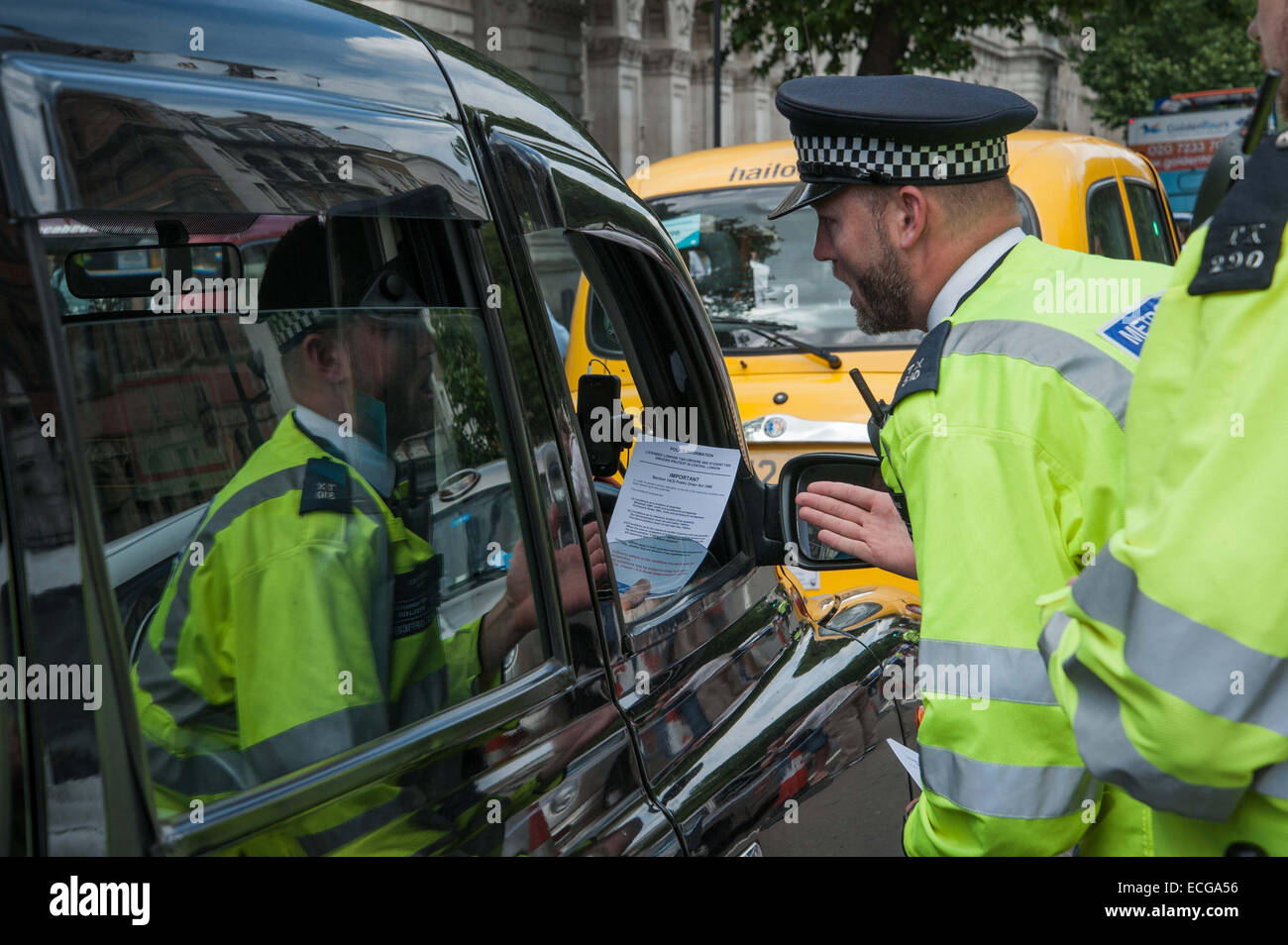 Taxi drivers holding an anti-Uber protest in Central London. A series ...