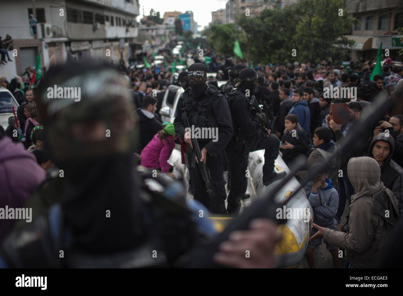 Gaza, Gaza City. 14th Dec, 2014. Palestinian members of al-Qassam ...