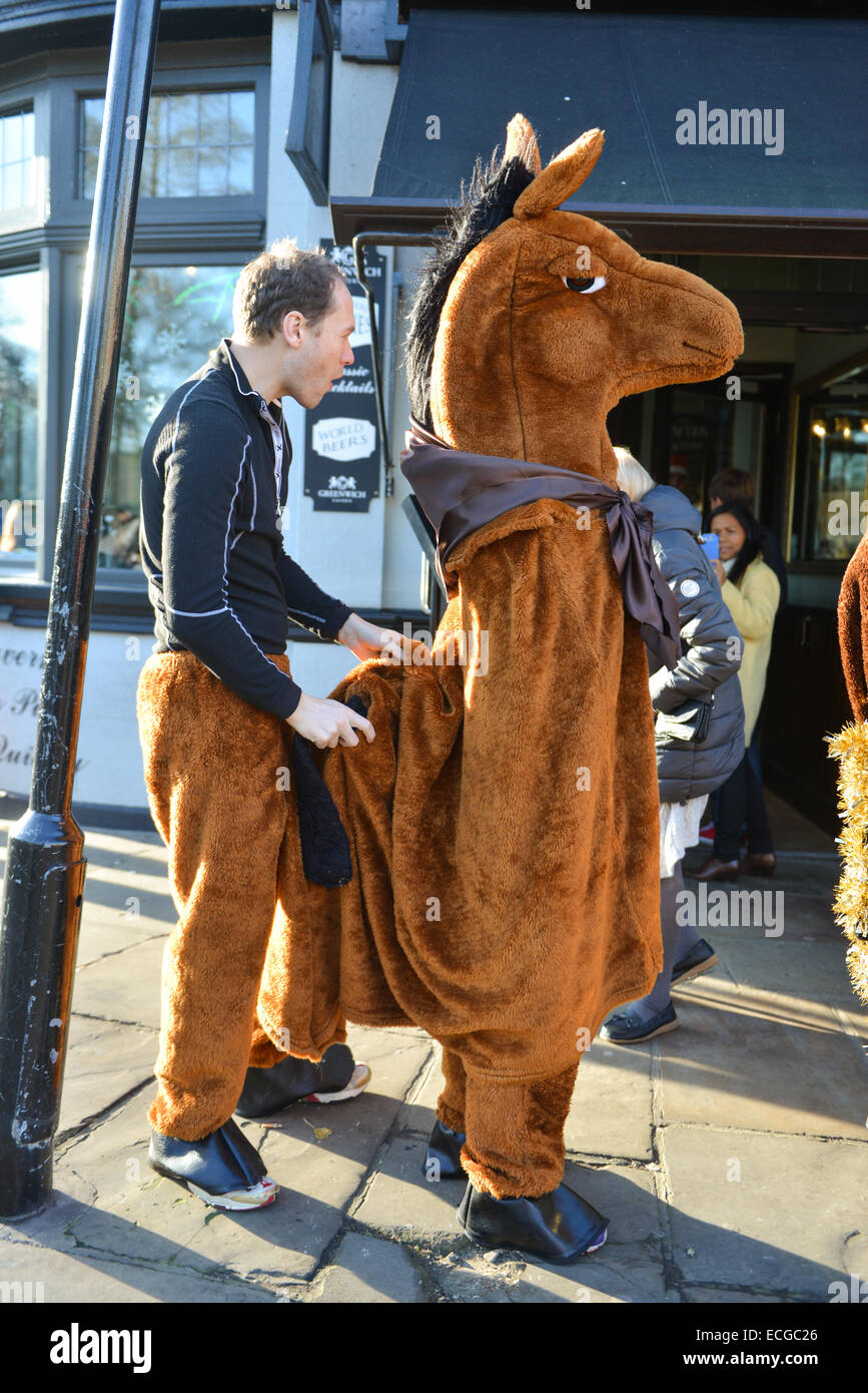 Greenwich, London, UK. 14th December 2014. The annual Pantomime Horse ...