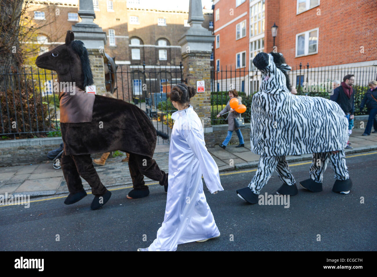 Greenwich, London, UK. 14th December 2014. The annual Pantomime Horse ...