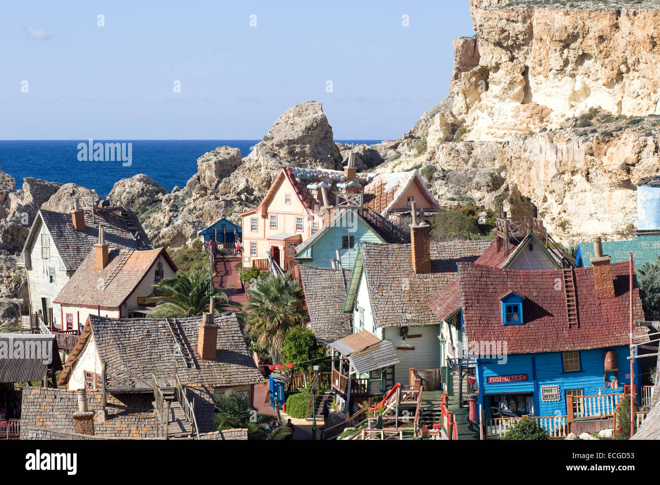 Popeye Village of sweethaven the Island of Malta Europe Stock Photo - Alamy