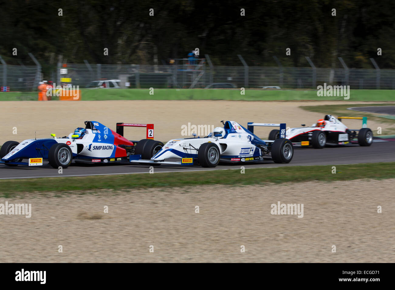 Imola, Italy - October 11, 2014: A Tatuus F.4 T014 Abarth of Smp Racing ...