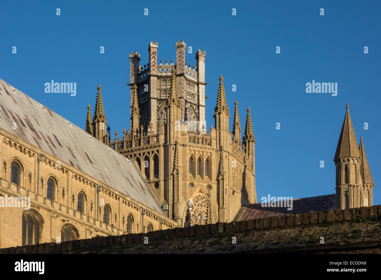 View of Ely Cathedral, including the Lantern Tower, Ely, Cambridgeshire ...