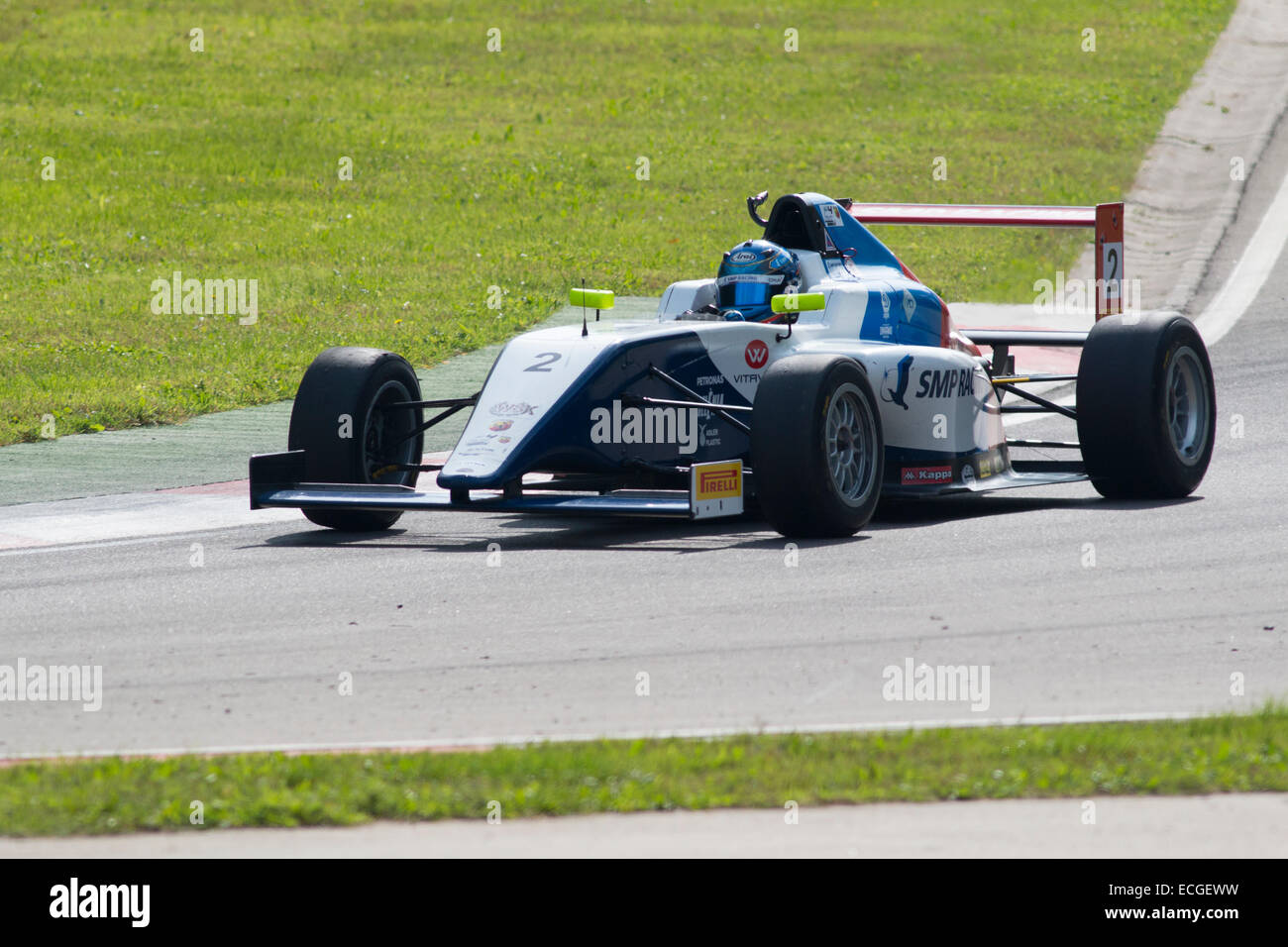 Imola, Italy - October 11, 2014: A Tatuus F.4 T014 Abarth of Smp Racing ...