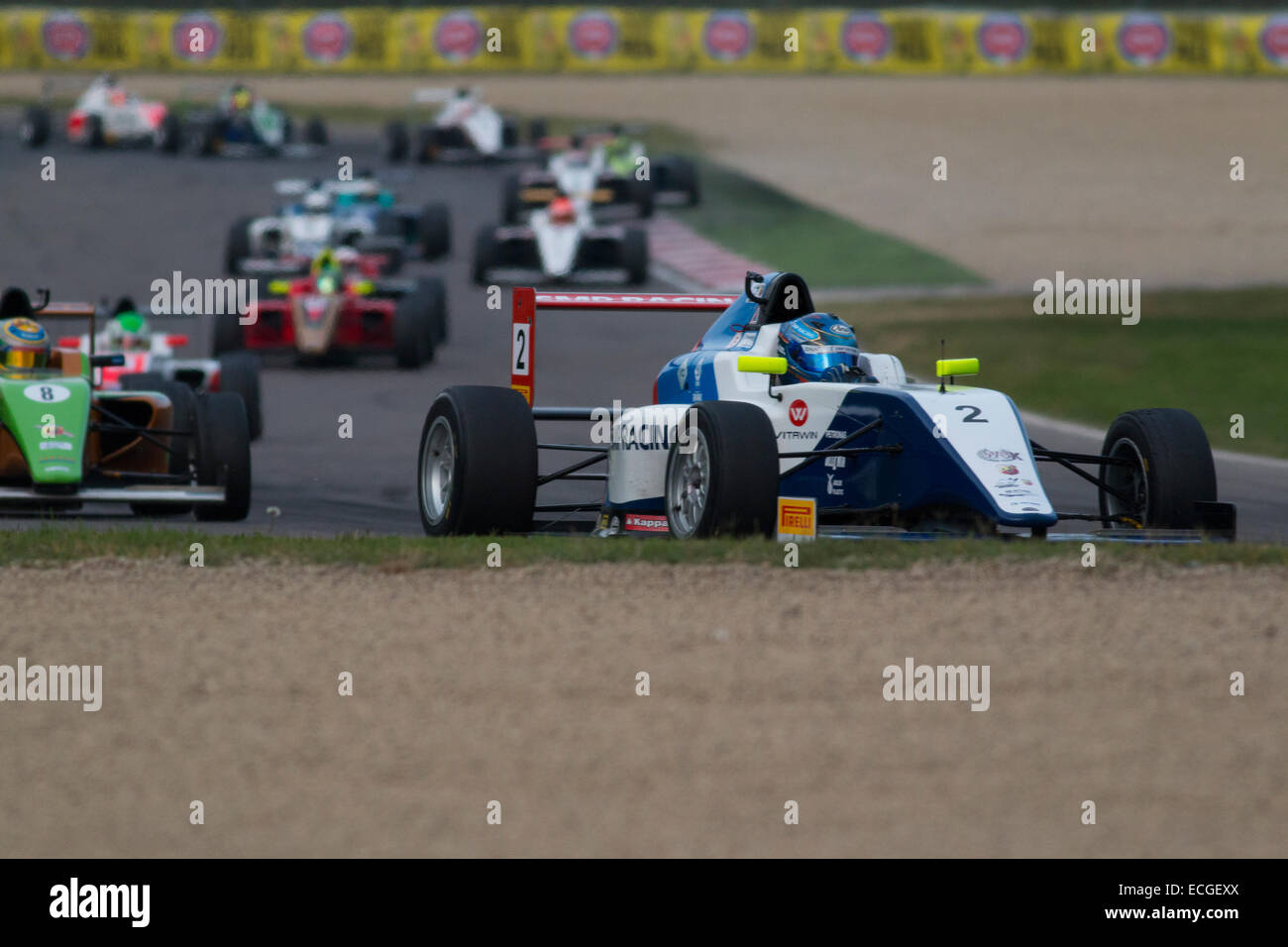 Imola, Italy - October 11, 2014: A Tatuus F.4 T014 Abarth of Smp Racing ...
