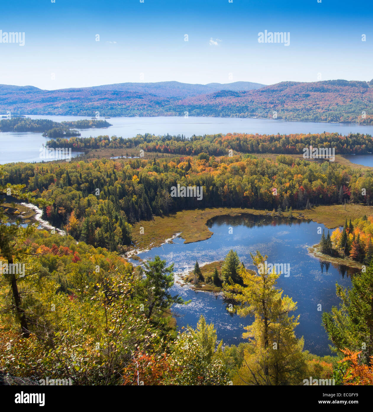 Nature autumn fall river water colors, Mountains Stock Photo - Alamy