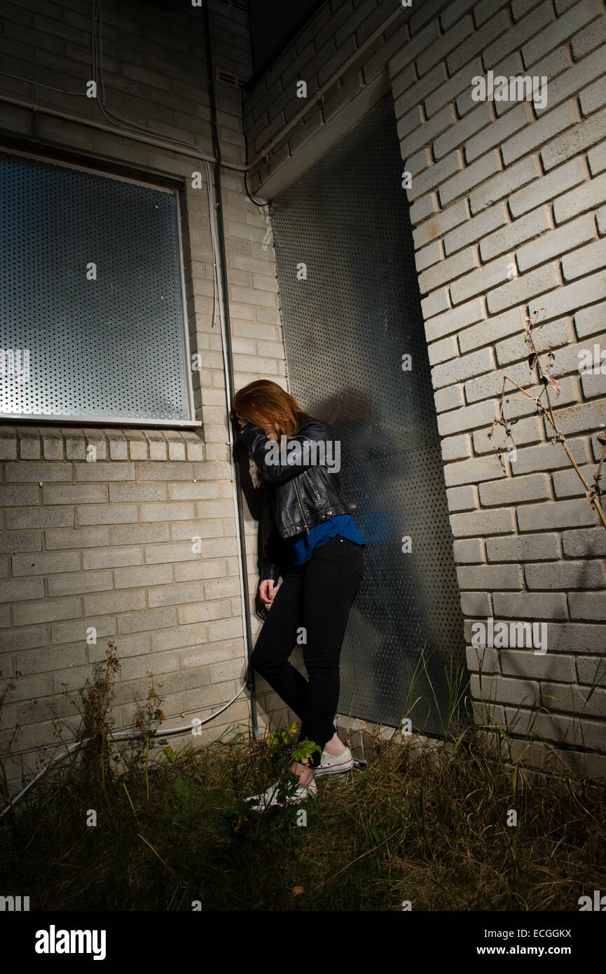 Woman afraid alone hi-res stock photography and images - Alamy