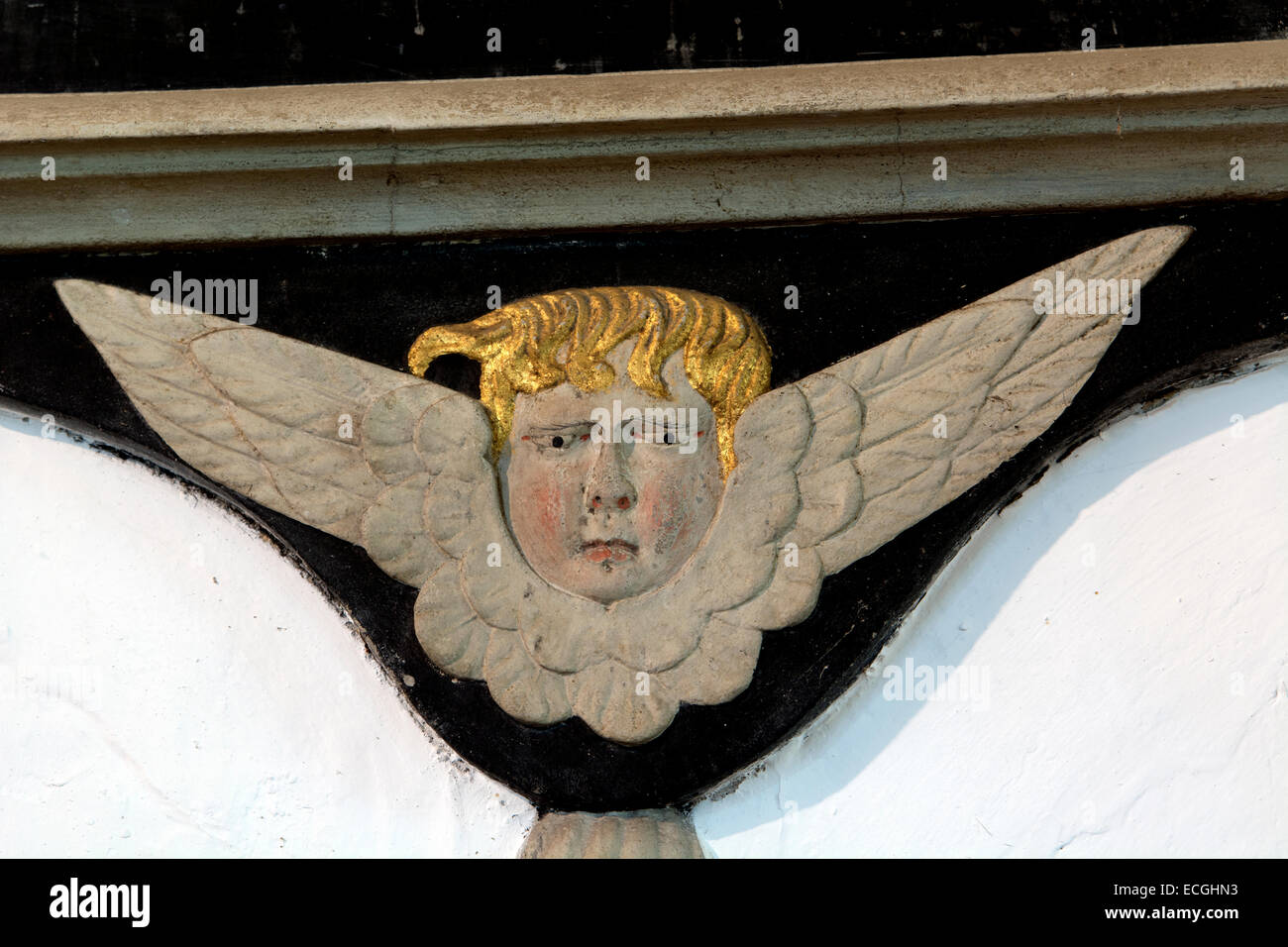 A cherub in St. Mary and St. Peter`s Church, Weedon Lois ...