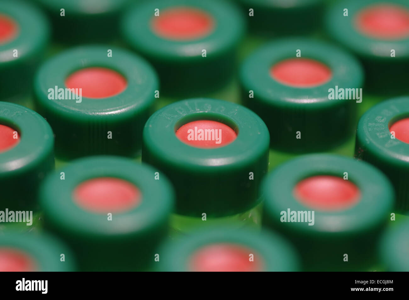 Boxed green cap HPLC vials containing samples Stock Photo - Alamy