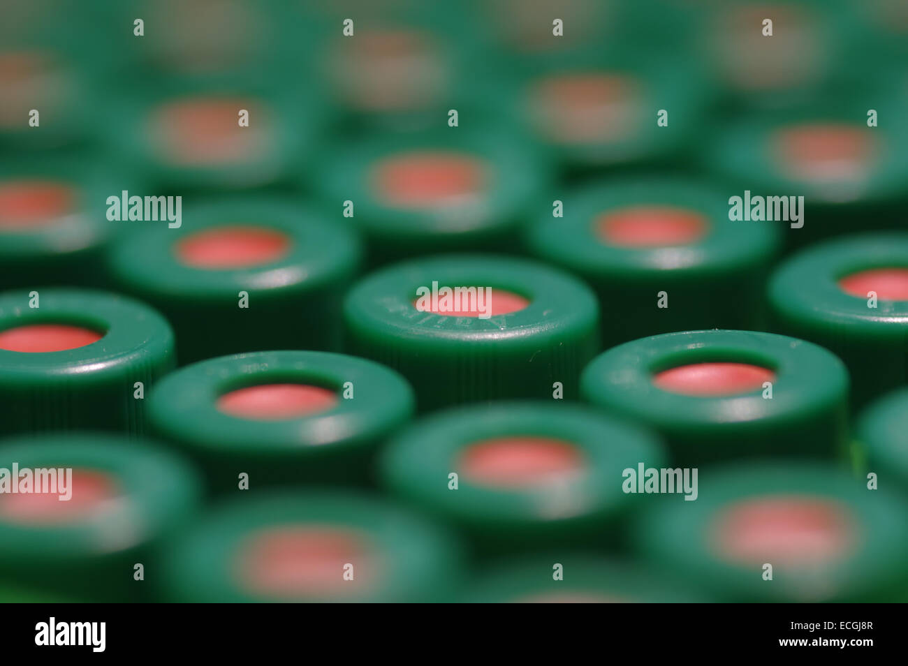 Boxed green cap HPLC vials containing samples Stock Photo - Alamy