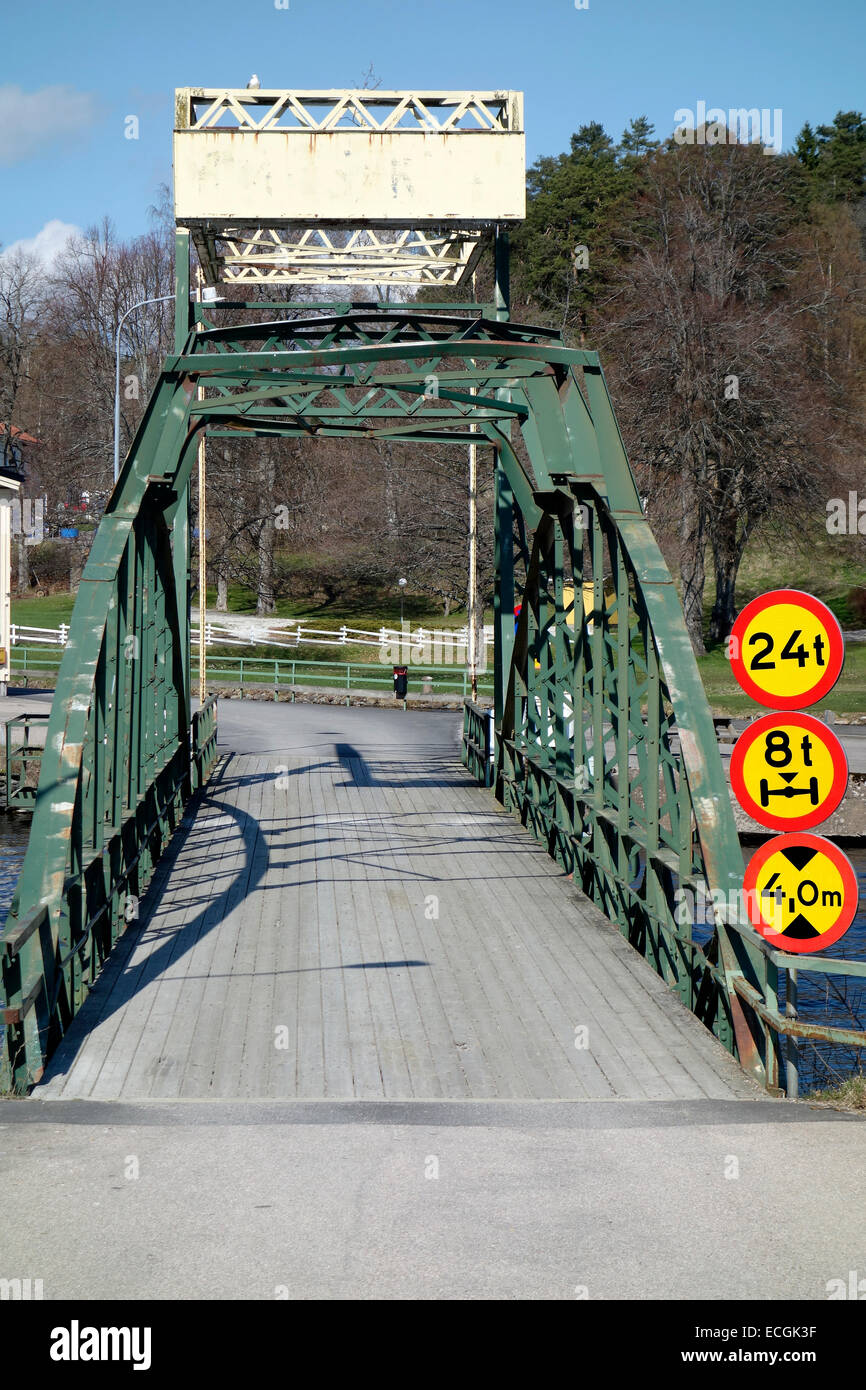 Bridge with restrictions. Prohibitory traffic signs Stock Photo - Alamy