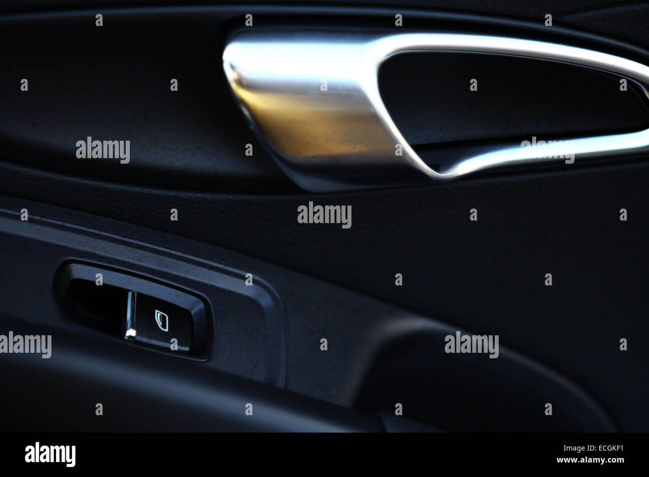 Detail of a car's door pictured from inside the vehicle Stock Photo - Alamy