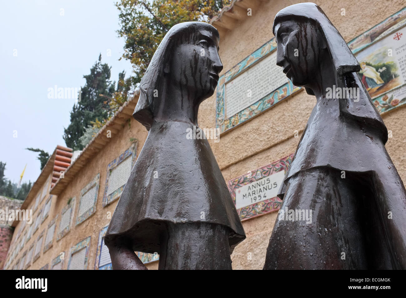 Jerusalem, Israel. 14th December, 2014. The Statue of the Visitation ...