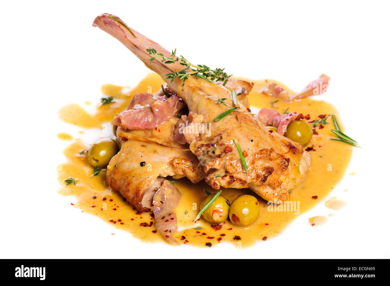 Prepared rabbit legs Stock Photo - Alamy