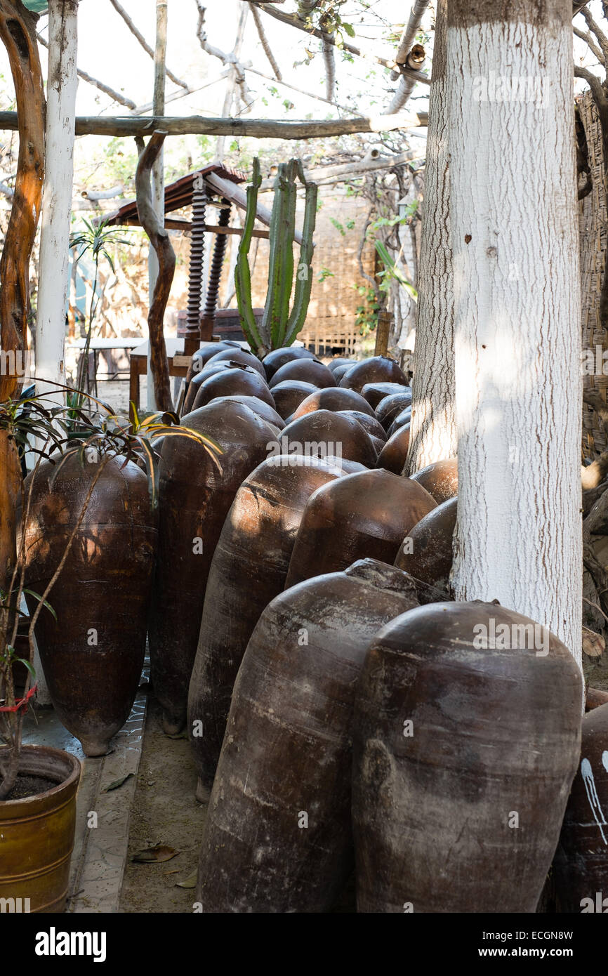 Barrels in in the production of Pisco in the Ica region of Peru Stock ...