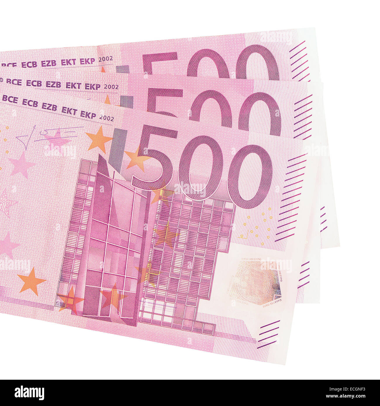 Five hundred euro banknotes isolated on white background Stock Photo ...