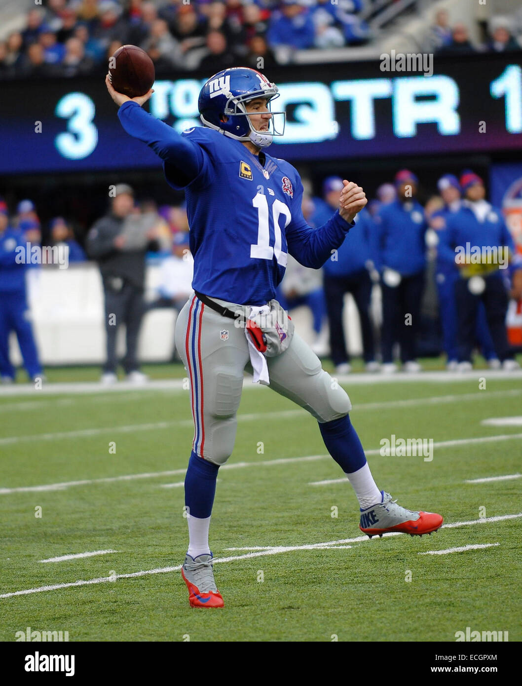 East Rutherford, New Jersey, USA. 14th Dec, 2014. Giants' quarterback ...