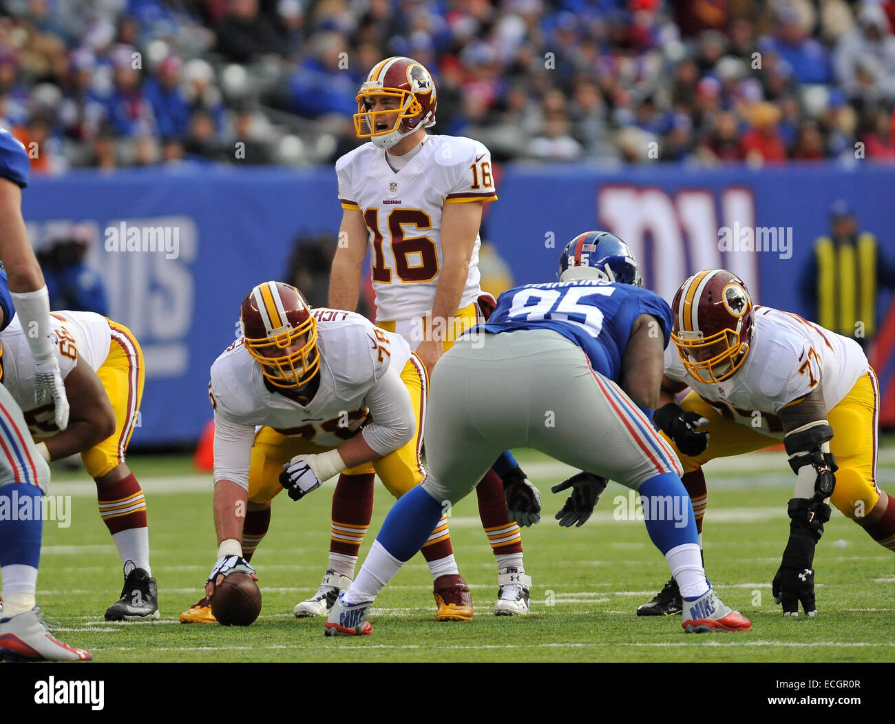 East Rutherford, New Jersey, USA. 14th Dec, 2014. Redskins' quarterback ...