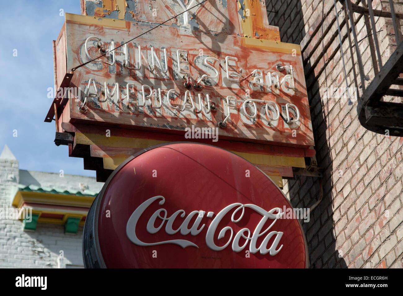 Coca-Cola sign above the door of the Eastern Chinese Bakery in ...