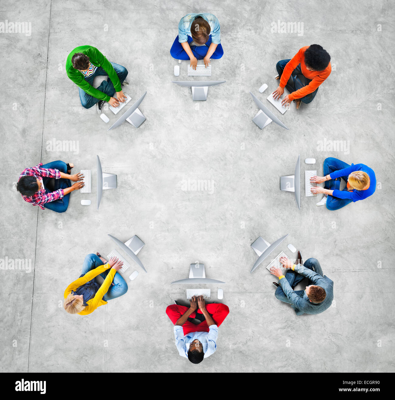 Group of People with Technology Concept Stock Photo - Alamy