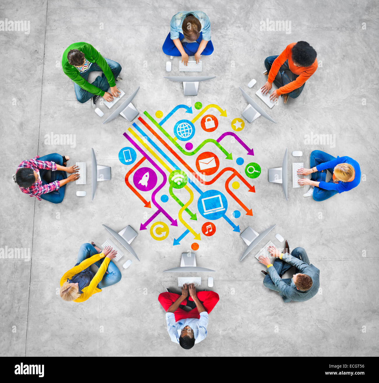 People Social Networking and Computer Network Concepts Stock Photo - Alamy