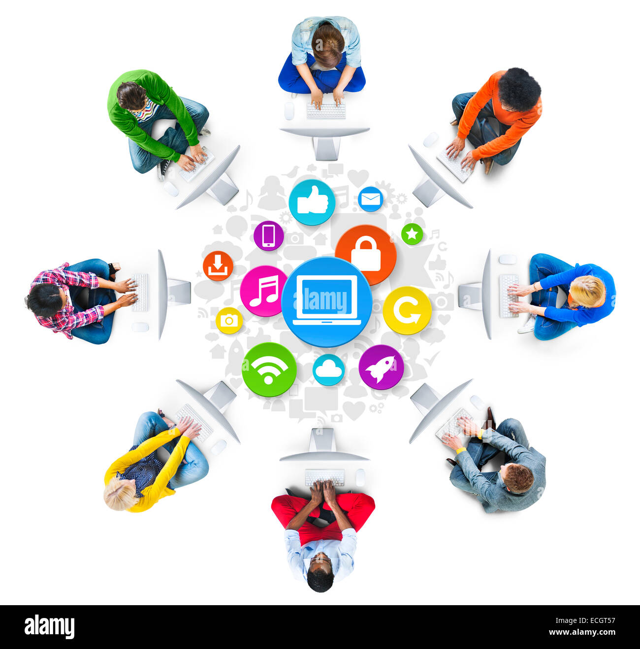 Diverse people computer network marketing hi-res stock photography and ...