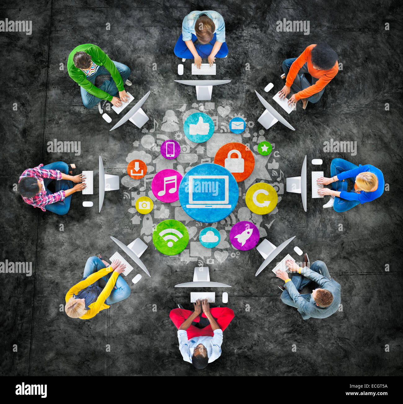 People Social Networking and Computer Network Concepts Stock Photo - Alamy