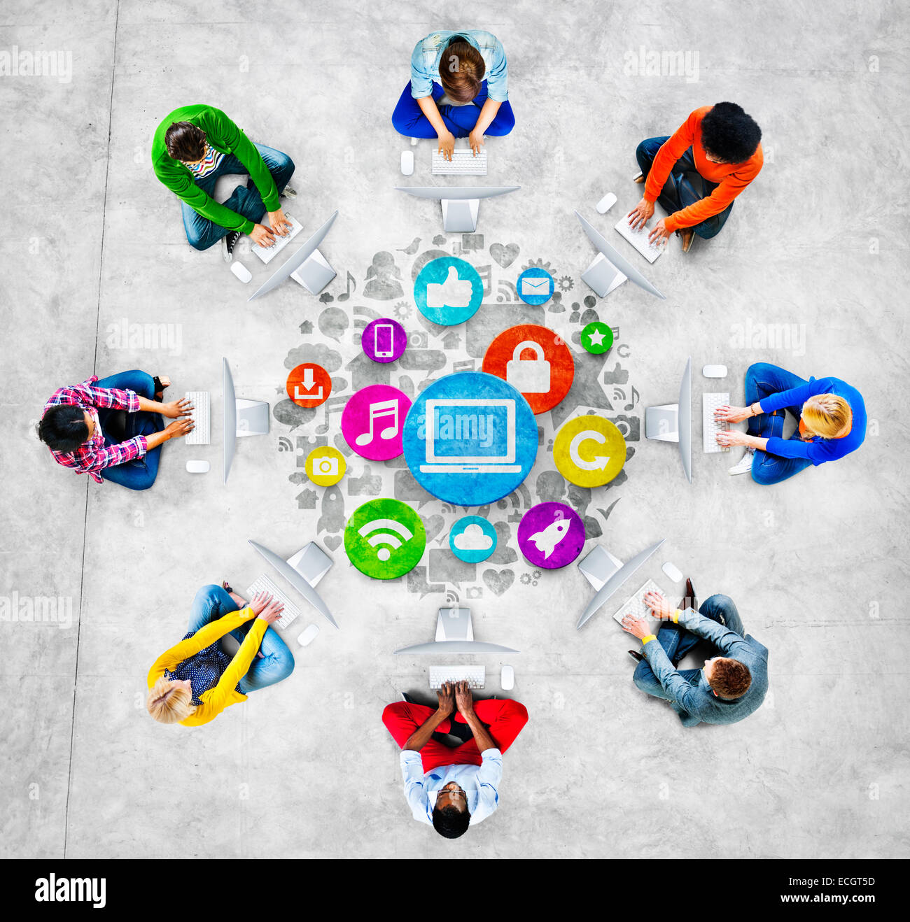 People Social Networking and Textured Effect Stock Photo - Alamy
