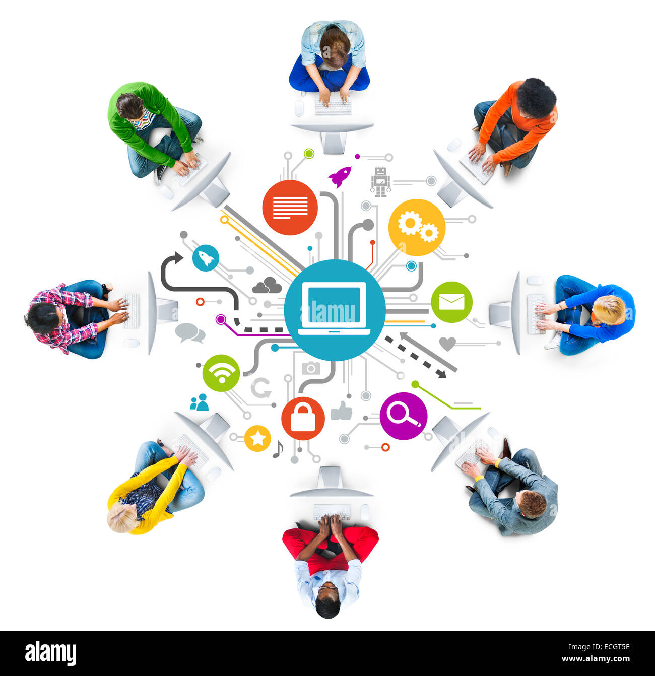 Diverse people computer network marketing hi-res stock photography and ...