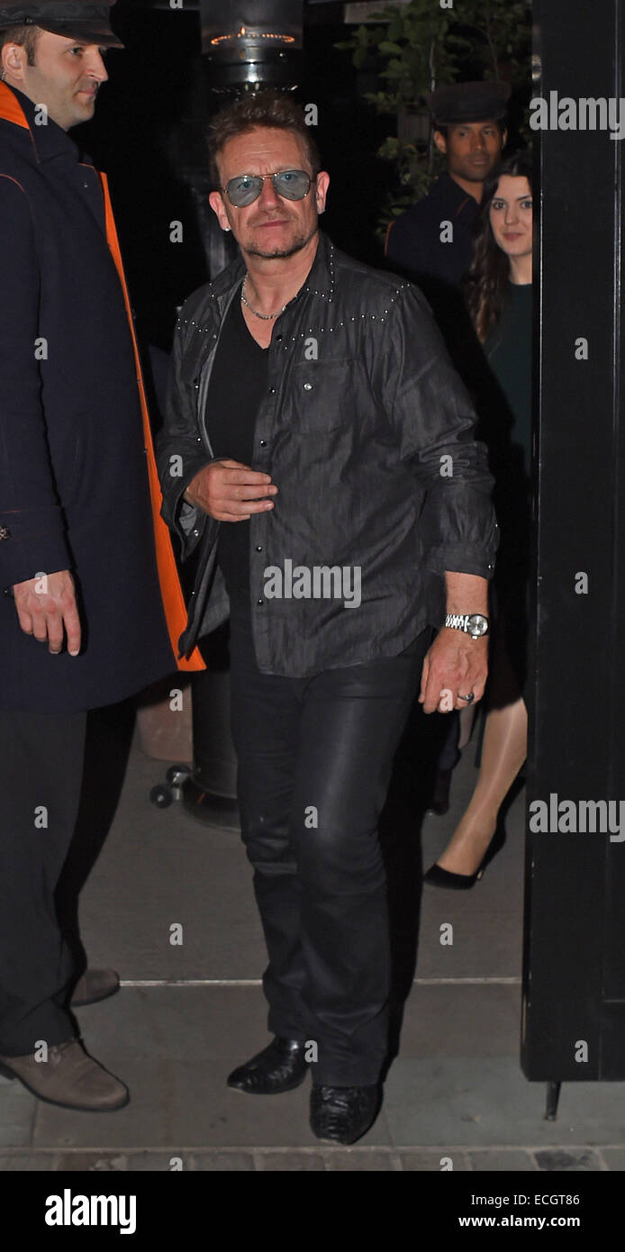 U2 Frontman Bono pictured leaving the Chiltern Firehouse after a night ...