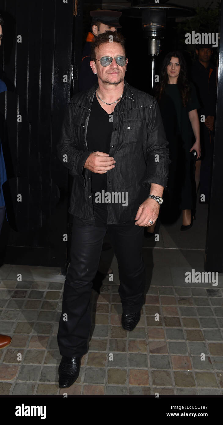 U2 Frontman Bono pictured leaving the Chiltern Firehouse after a night ...