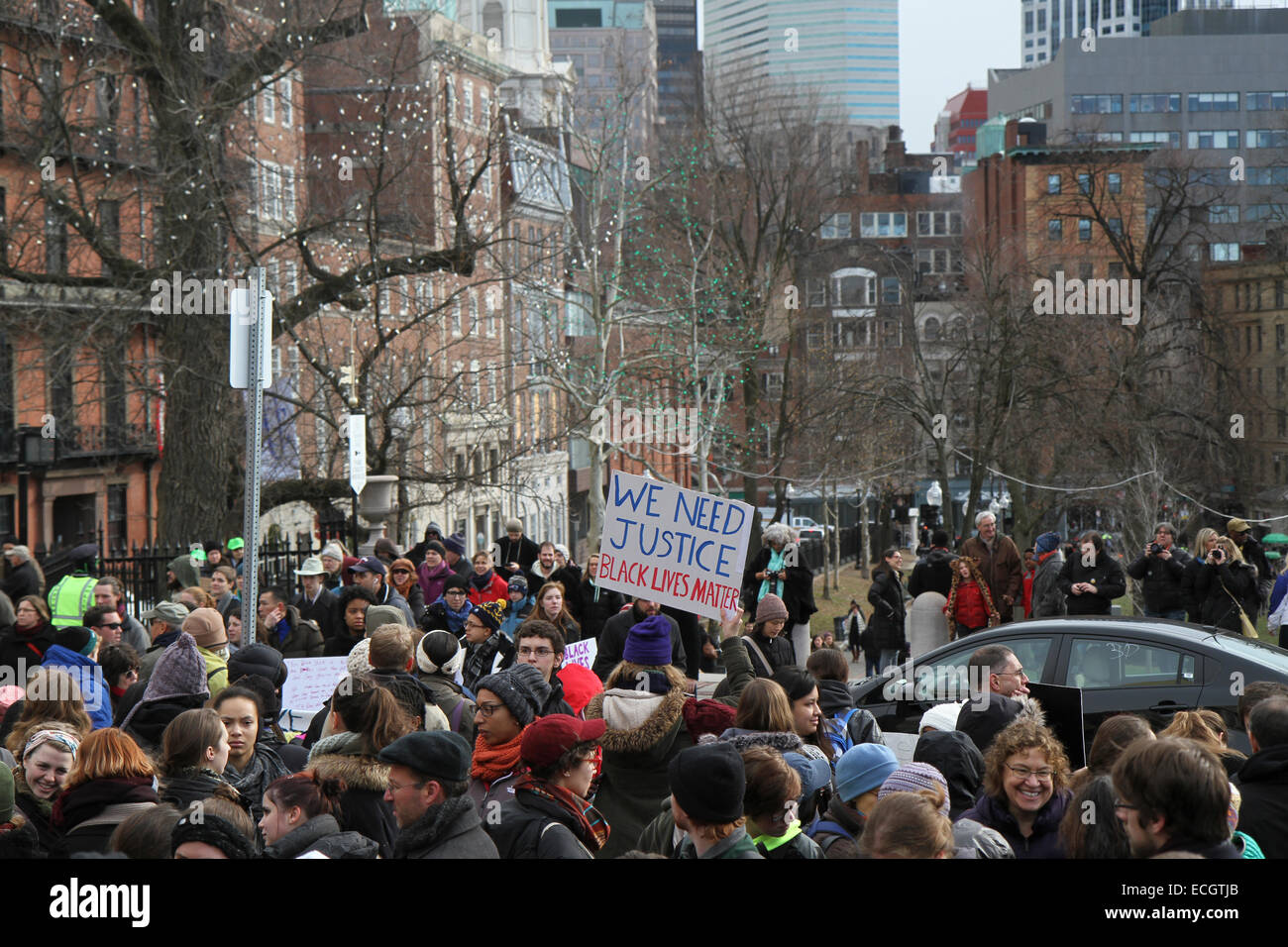 Boston, Massachusetts, USA. 13th December, 2014. People gather for the ...