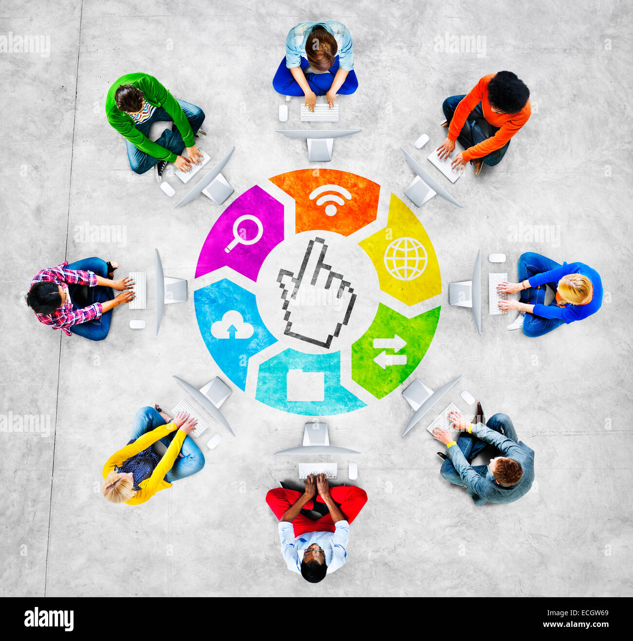 People Social Networking and Related Symbols Stock Photo - Alamy