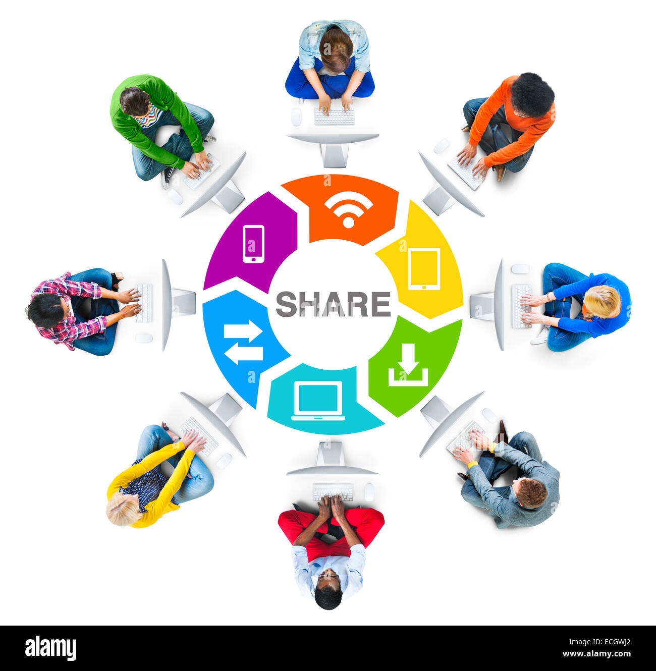 People Social Networking and Sharing Concept Stock Photo - Alamy