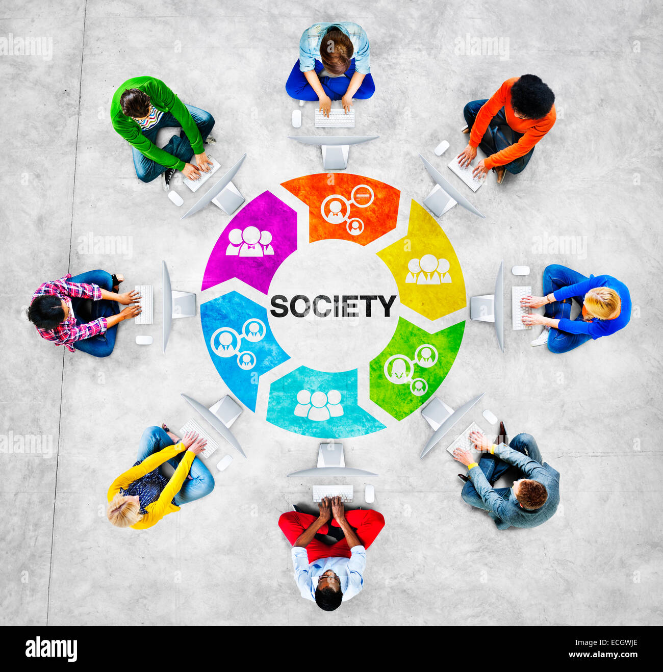 Multi-Ethnic Group of People and Society Concepts Stock Photo - Alamy
