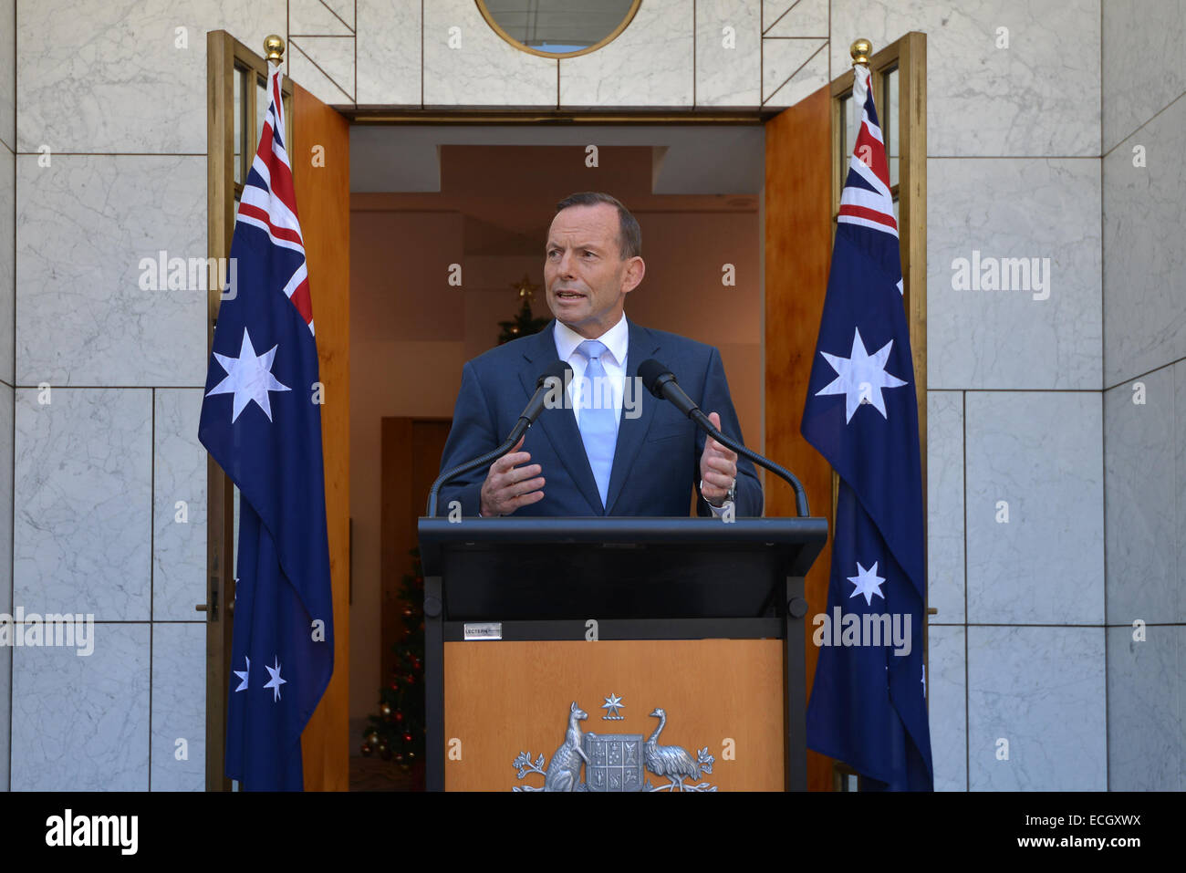 Canberra, Australia. 15th Dec, 2014. Australian Prime Minister Tony ...